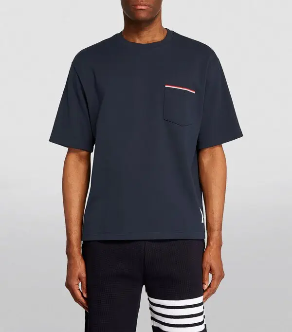 Thom Browne Cotton Oversized T-shirt - Navy