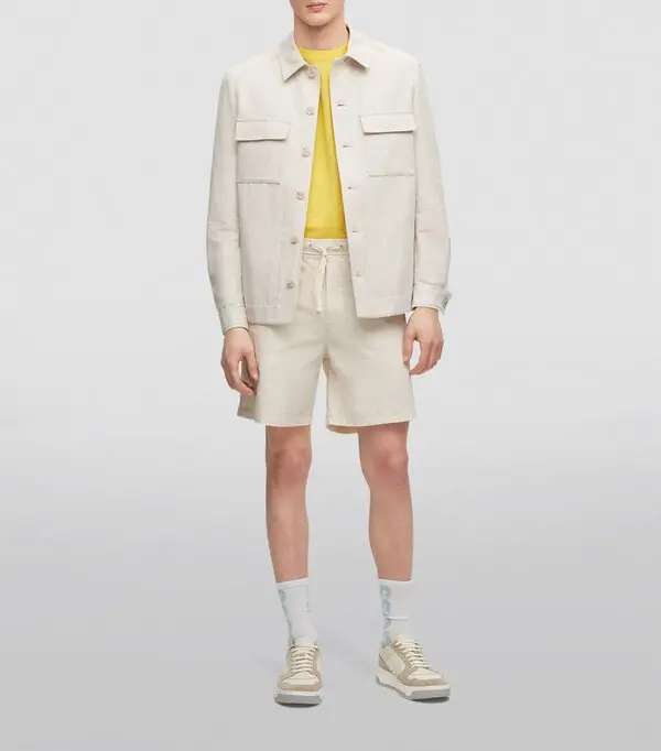 BOSS Stretch-cotton Drawstring Shorts