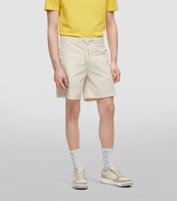 BOSS Stretch-cotton Drawstring Shorts