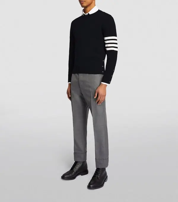 Thom Browne Merino Wool Sweater With Signature Stripes
