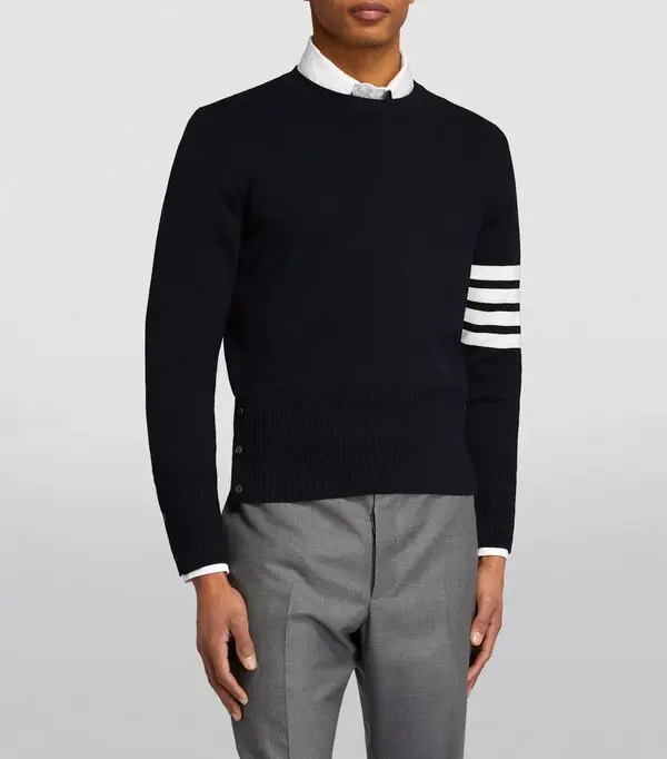 Thom Browne Merino Wool Sweater With Signature Stripes
