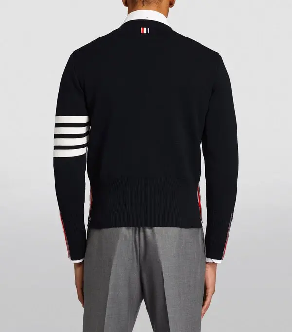 Thom Browne Merino Wool Sweater With Signature Stripes