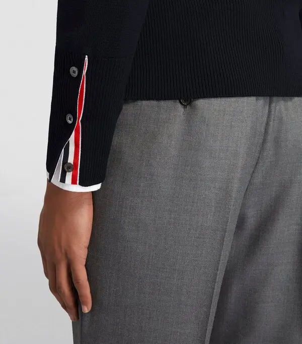 Thom Browne Merino Wool Sweater With Signature Stripes