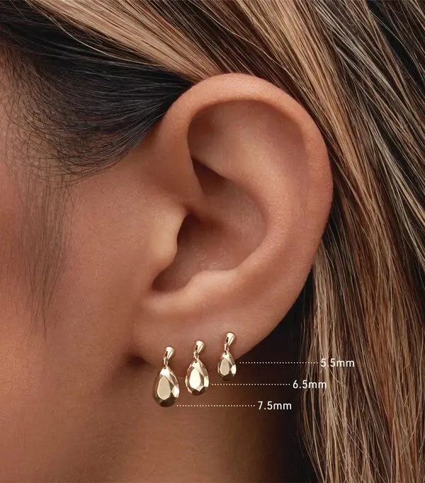 MARIA TASH Faceted Pear Charm Earring - Gold
