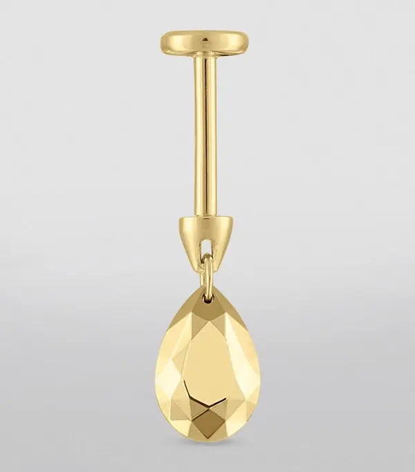 MARIA TASH Faceted Pear Charm Earring - Gold