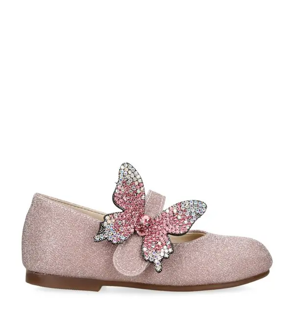 BABYWALKER Crystal Butterfly Ballet Flats - Pink