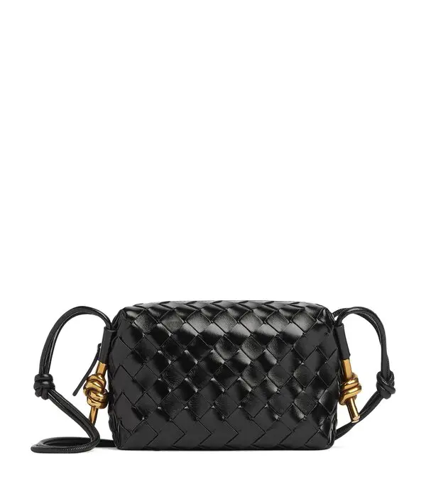 Bottega Veneta Mini Leather Loop Camera Bag - Black