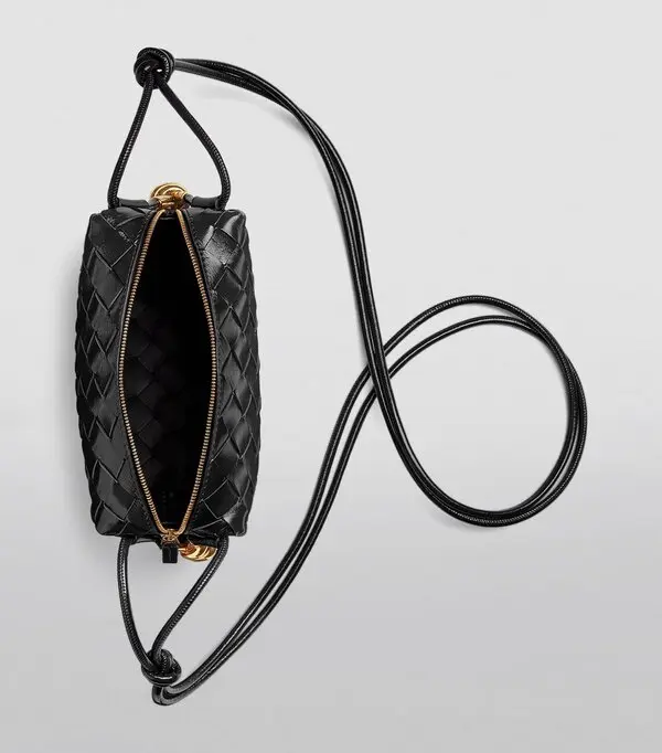 Bottega Veneta Mini Woven Leather Loop Camera Bag