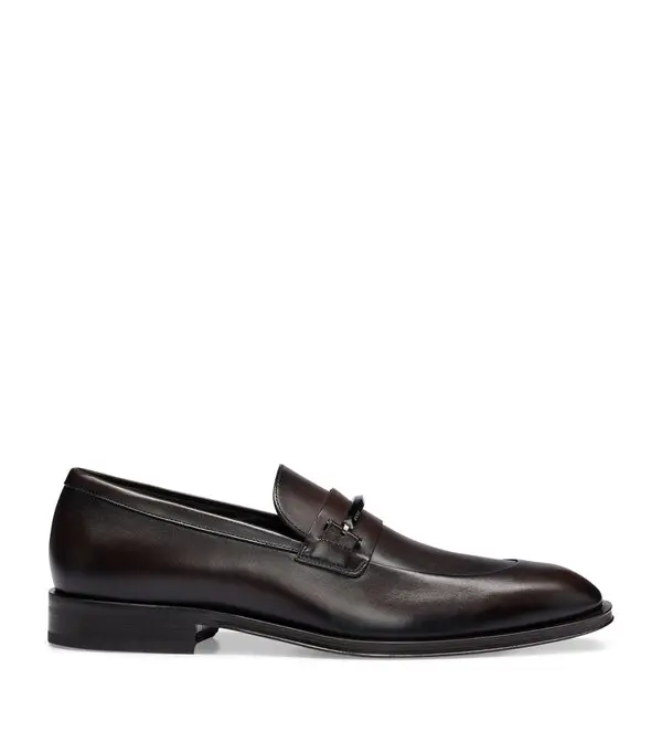BOSS Leather Loafers With Horsebit Detail