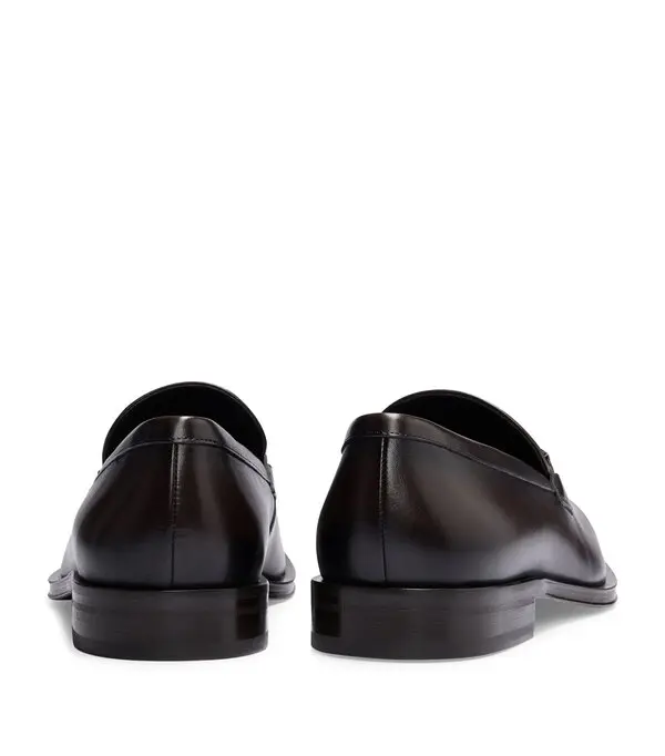 BOSS Leather Loafers With Horsebit Detail