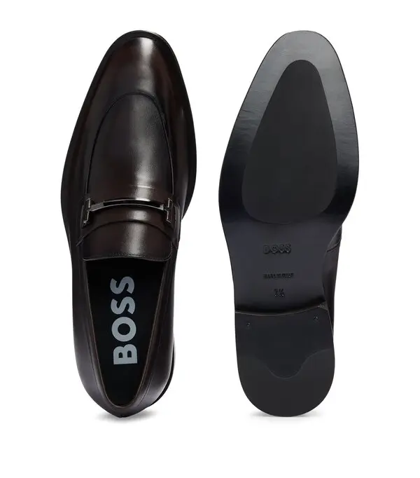 BOSS Leather Loafers With Horsebit Detail