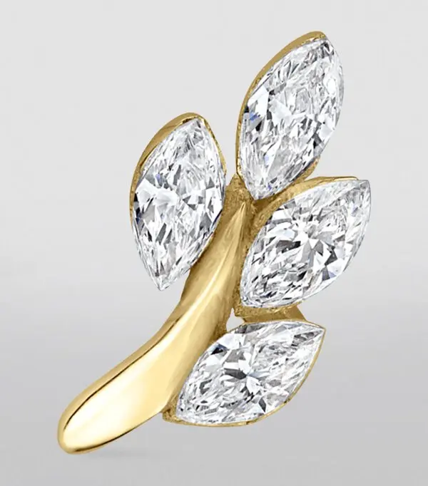 MARIA TASH Diamond Vine Threaded Stud Earring - Gold