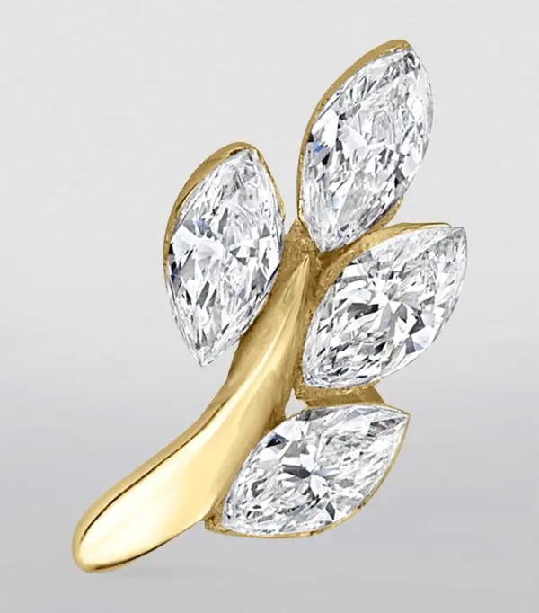 MARIA TASH Diamond Vine Threaded Stud Earring - Gold