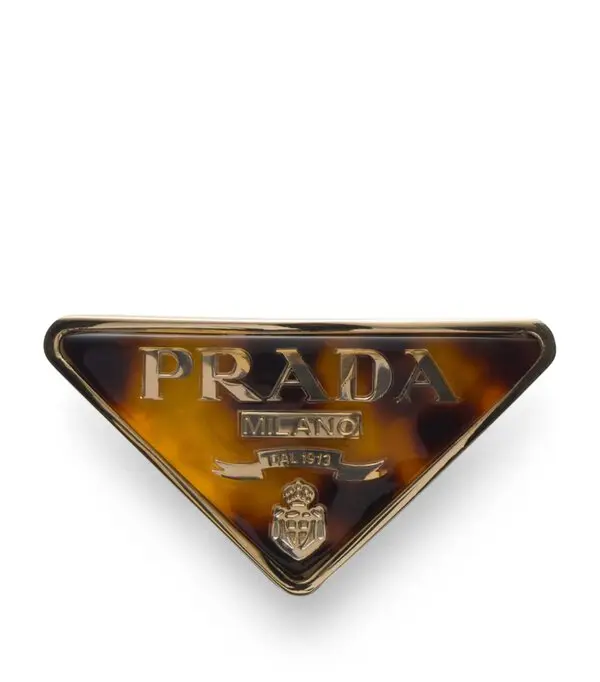 Prada Triangle Logo Hair Clip - Neutral