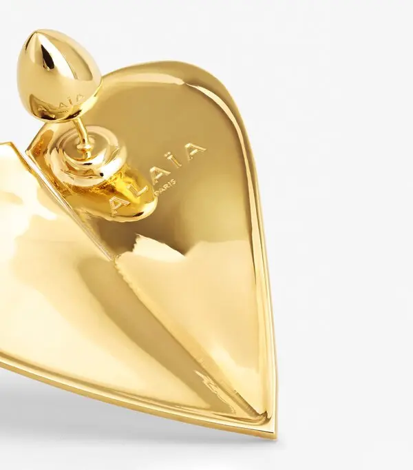 Alaïa Le Coeur Stud Earrings - Gold