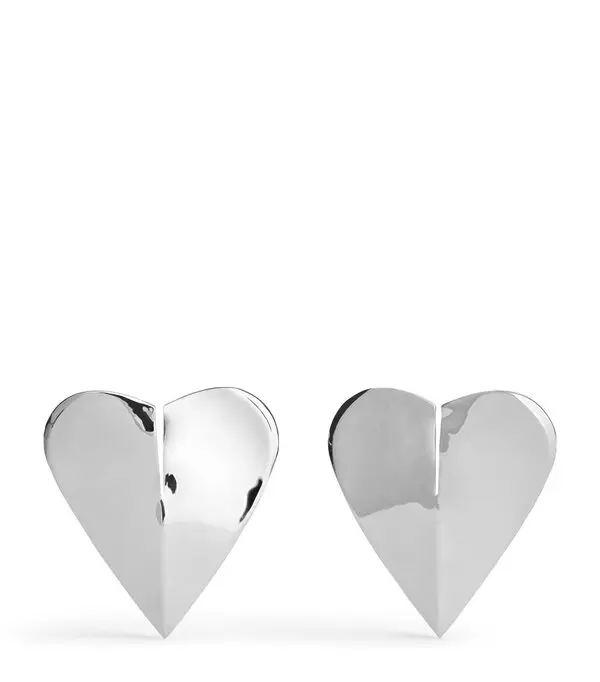 Alaïa Le Coeur Heart Shaped Stud Earrings - Silver