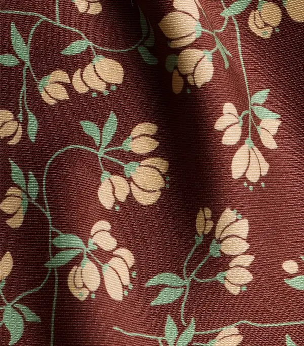 Prada Silk Twill Floral Print Scarf - Brown