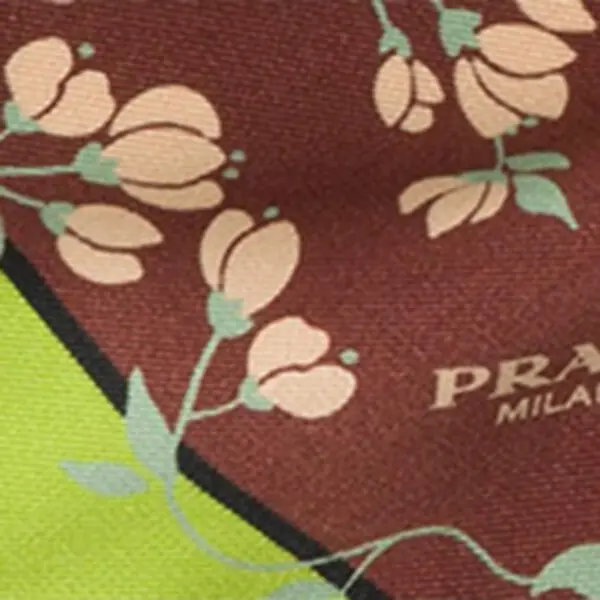 Prada Silk Twill Floral Print Scarf - Brown