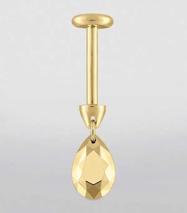 MARIA TASH Faceted Pear Charm Earring - Gold