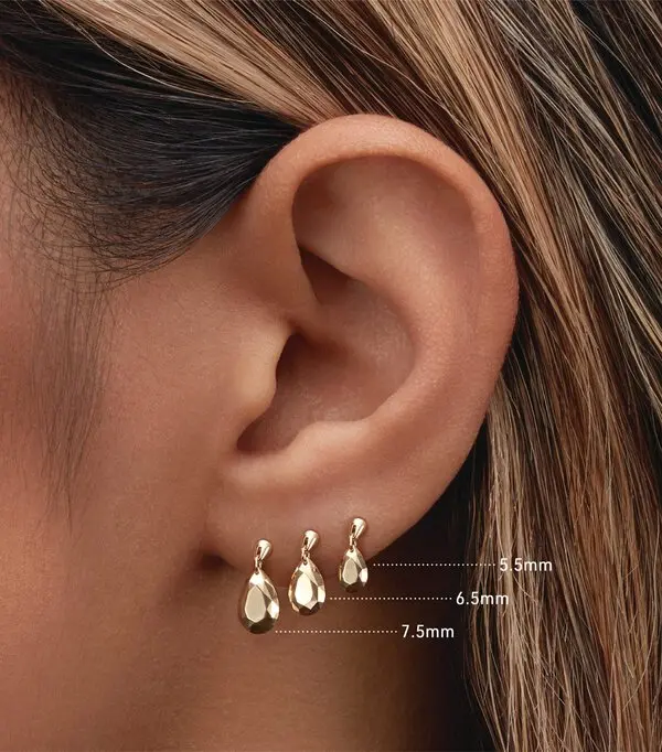 MARIA TASH Faceted Pear Threaded Charm Earring - White