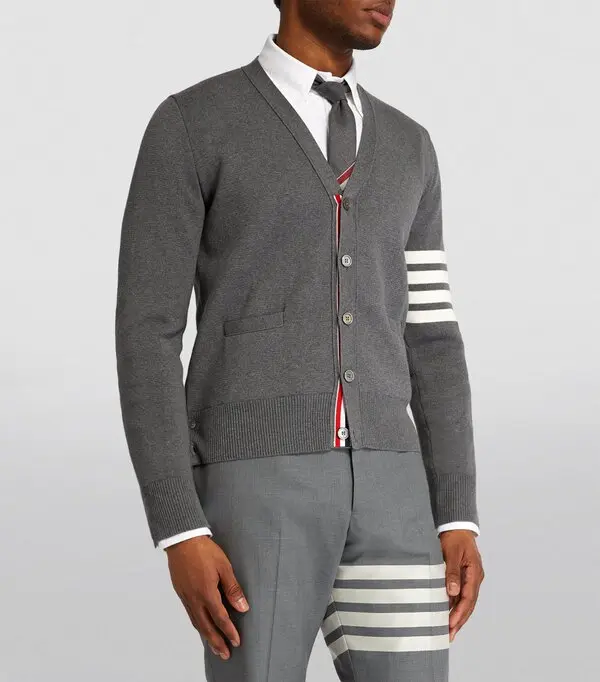 Thom Browne 4-bar Stripe Cotton Cardigan