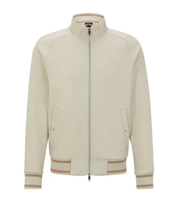 BOSS Striped T-smith Zip-up Sweatshirt