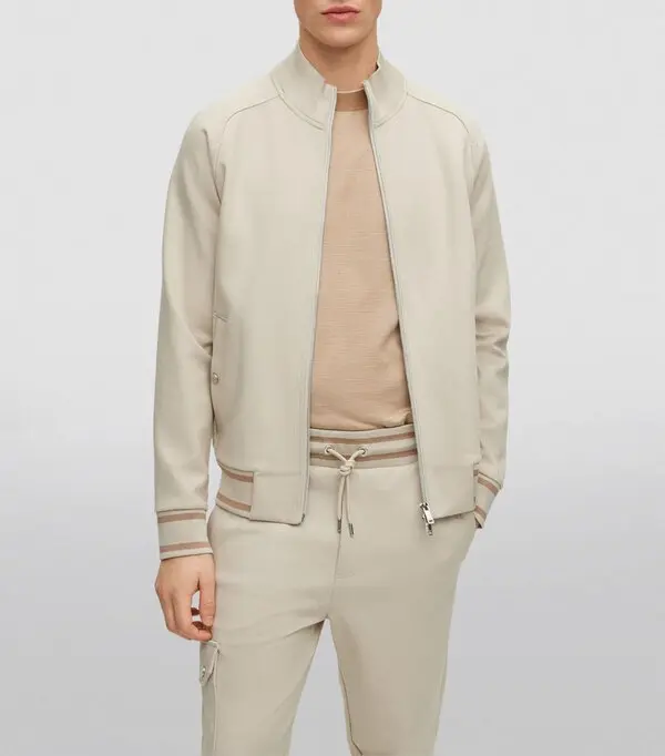 BOSS Striped T-smith Zip-up Sweatshirt