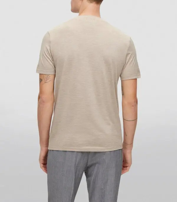 BOSS Cotton-silk T-shirt - Beige