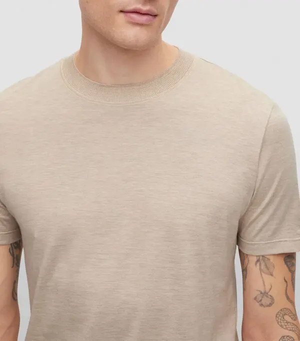 BOSS Cotton-silk T-shirt - Beige
