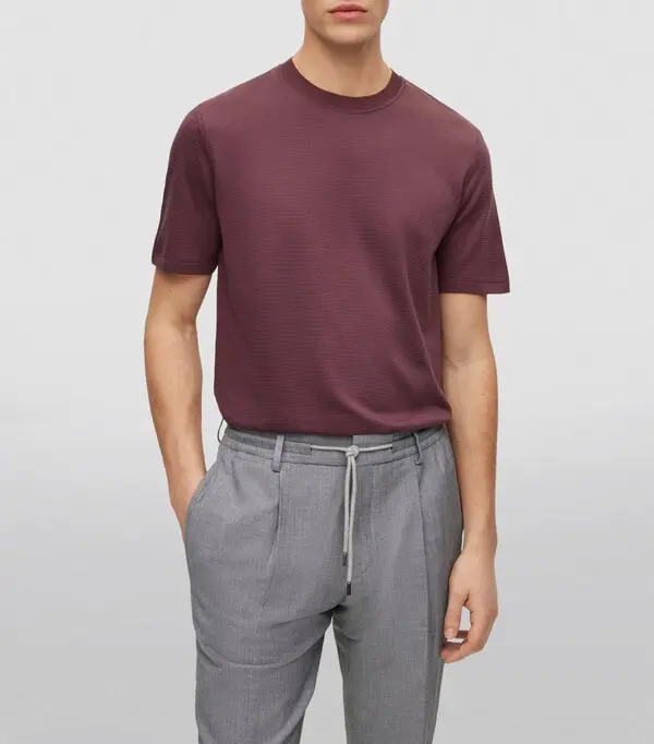BOSS Cotton-silk Textured T-shirt
