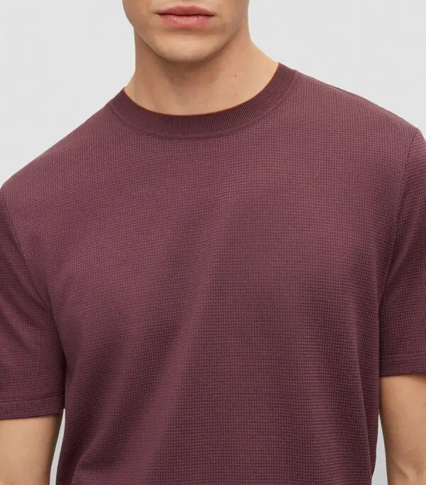 BOSS Cotton-silk Textured T-shirt