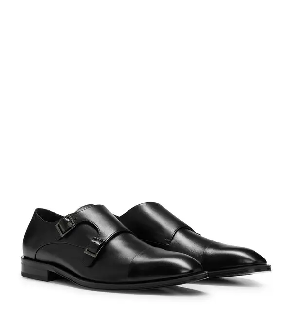 BOSS Derek Leather Monk Strap Shoes