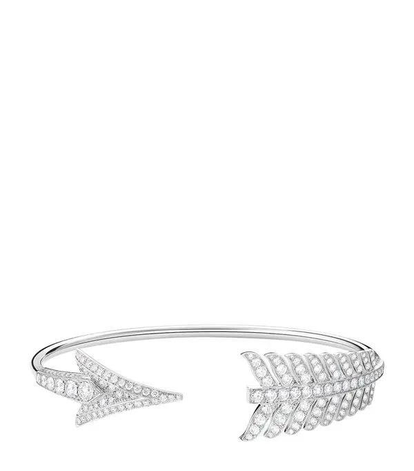 Boucheron White Gold And Diamond Flèche Bracelet - Silver