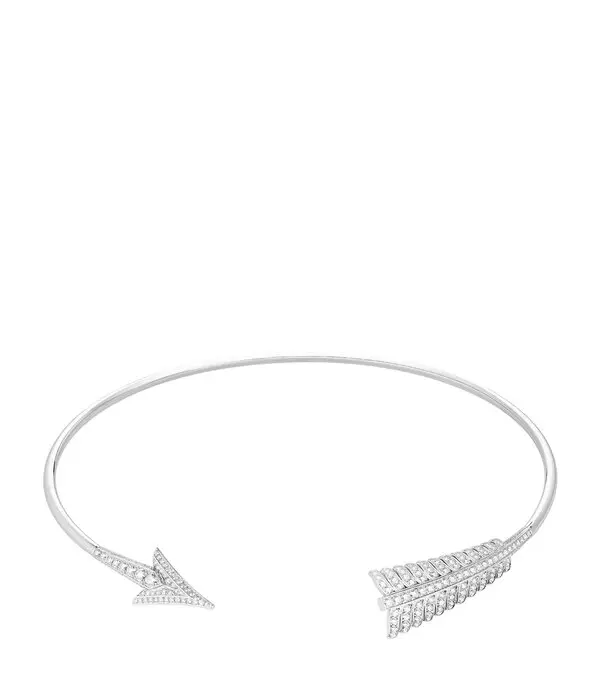 Boucheron White Gold And Diamond Flèche Choker - Silver