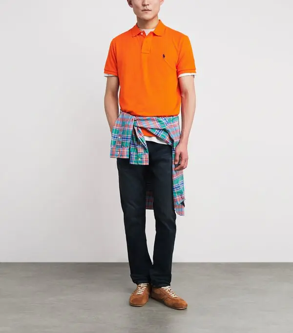 Polo Ralph Lauren Cotton Mesh Polo Pony Polo Shirt - Orange
