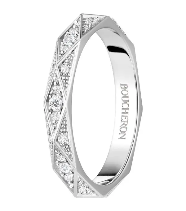 Boucheron Platinum And Diamond Facette Wedding Band