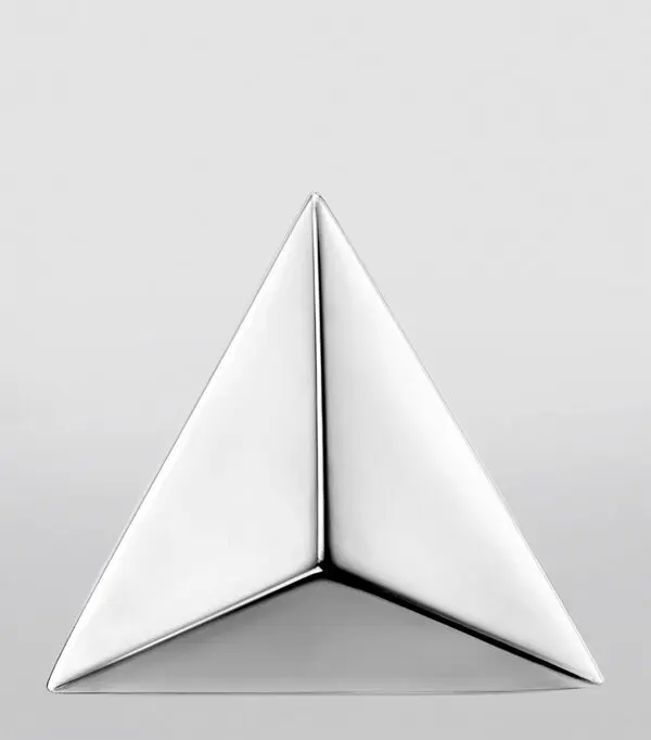 MARIA TASH Gold Faceted Triangle Threaded Stud Earring - White