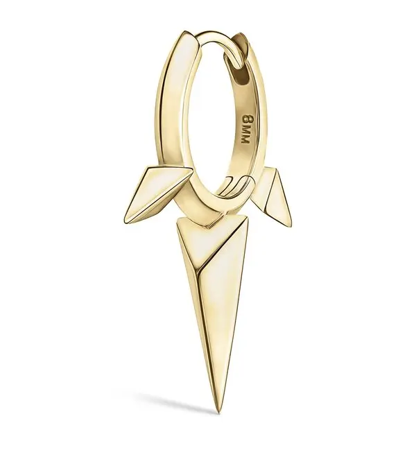 MARIA TASH Yellow Faceted Triple Long Spike Hoop Earring - Gold