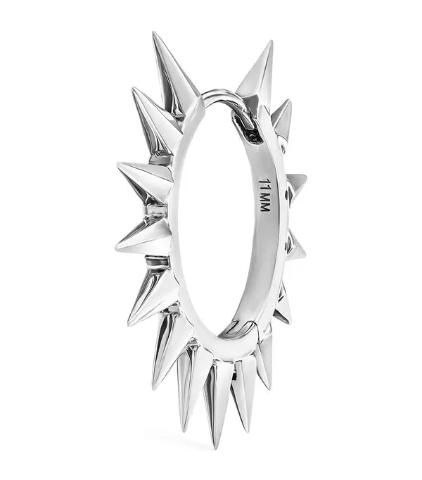 MARIA TASH Gold Spike Hoop Earring - White