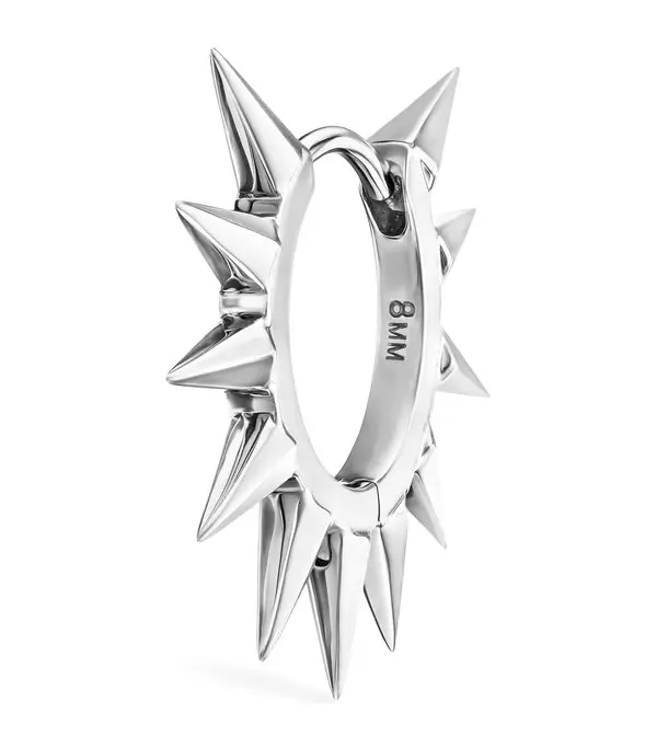 MARIA TASH Metal Mohawk Hoop Earring - White