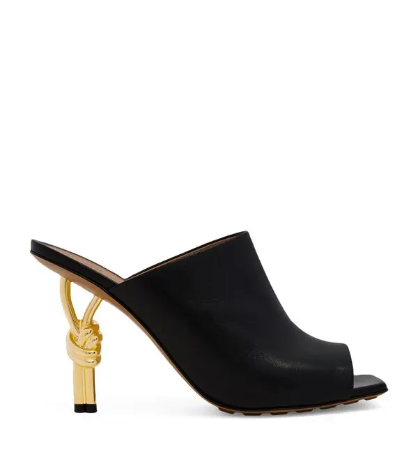 Bottega Veneta Leather Knot Mules 90 - Black