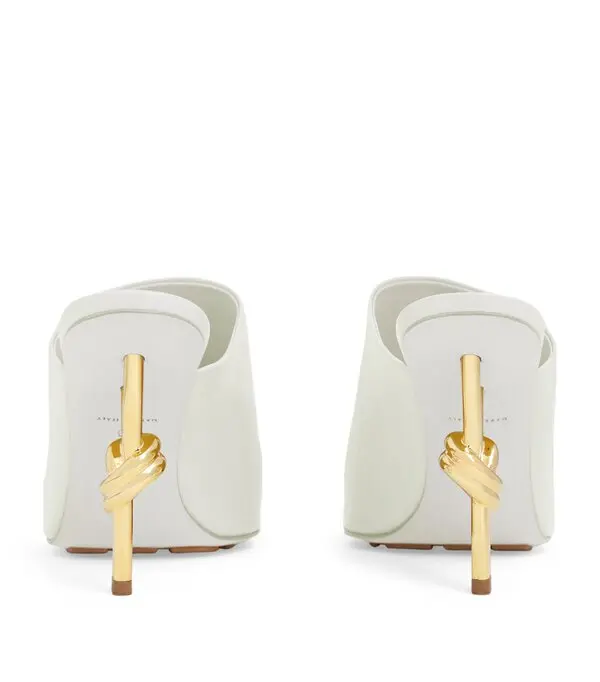 Bottega Veneta Leather Knot Mules 90 - White