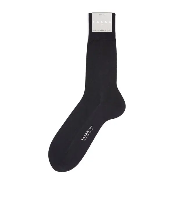 Falke No.4 Silk Blend Dress Socks - Navy