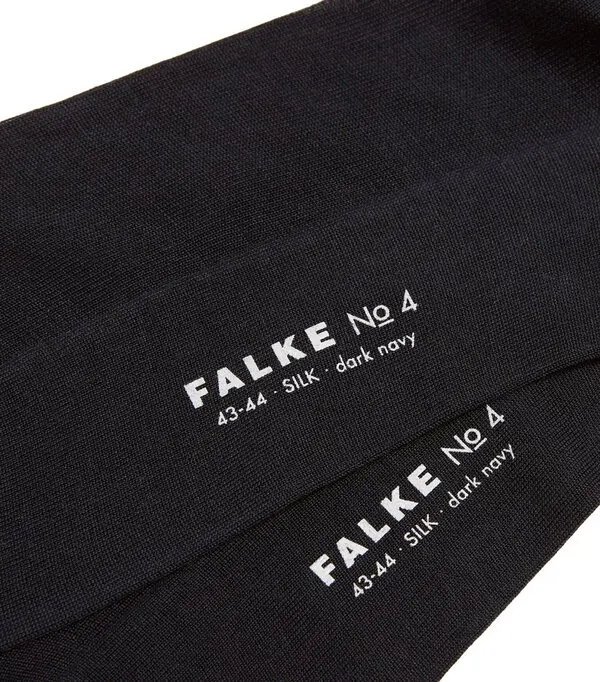 Falke No.4 Silk Blend Dress Socks - Navy