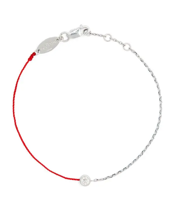 REDLINE White Gold Diamond Bracelet - Red