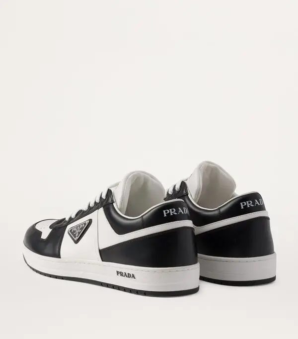 Prada Leather Downtown Lace-up Sneakers - White