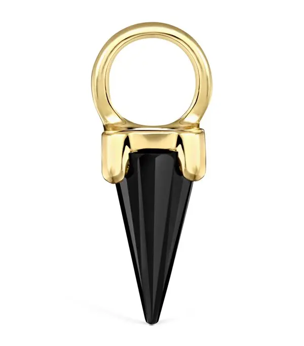 MARIA TASH Black Moissanite Spike Charm - Gold