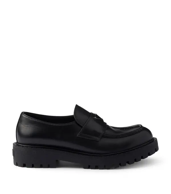 Prada Brushed Leather Loafers
