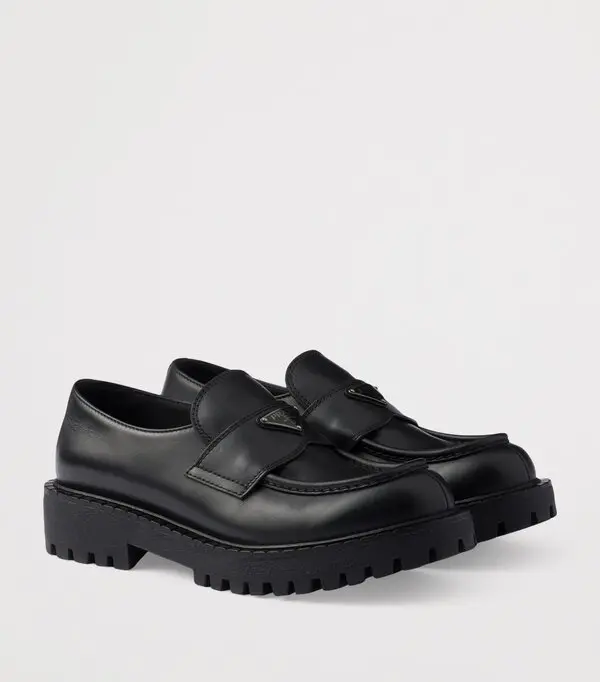 Prada Brushed Leather Loafers