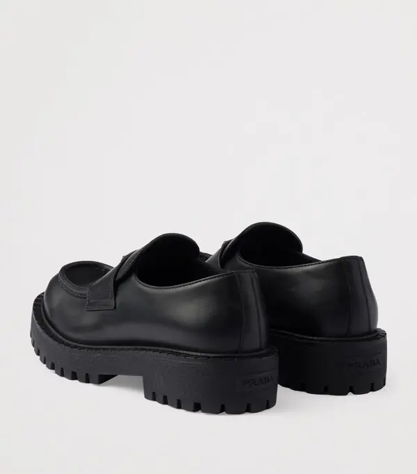 Prada Brushed Leather Loafers